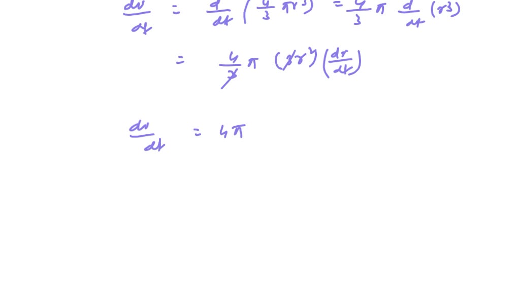 SOLVED: An expanding sphere has radius 𝑟=0.4𝑡 cm at time 𝑡 (in seconds ...