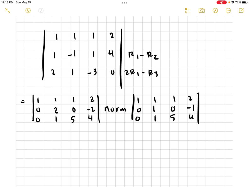 SOLVED: Solve system of linear equations using matrix method: A - B + C ...
