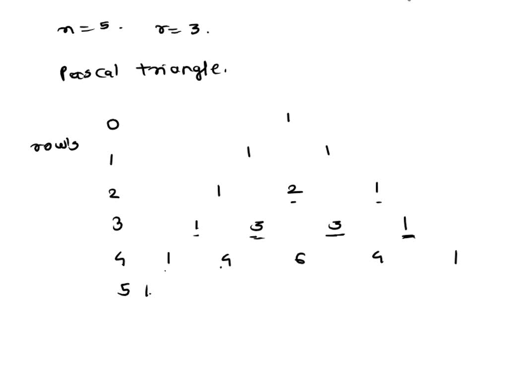 Solved For A Set Of Five Elements Find The Number Of Different Subsets Of 3 Elements Use Row