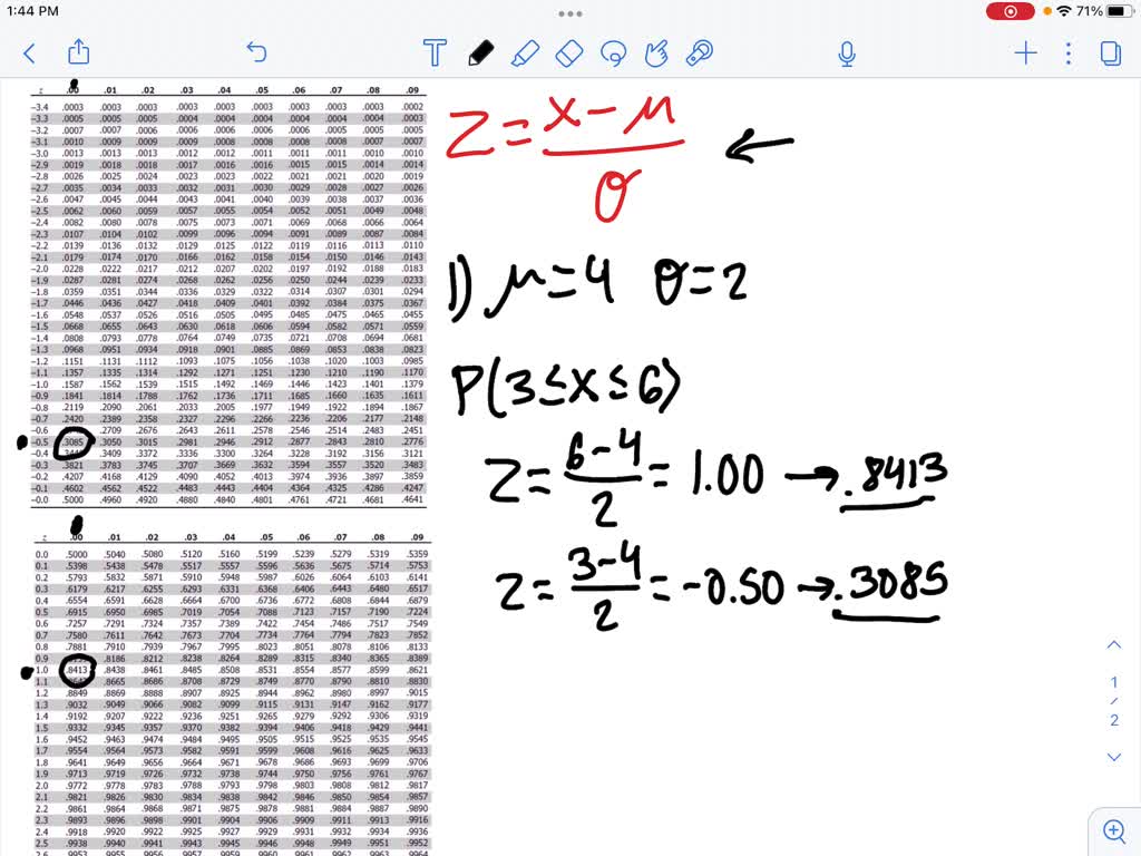 SOLVED: 1. Assume that x has a normal distribution with the specified ...