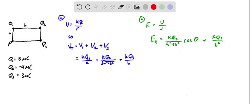 Solved Consider Three Charges Q1 5 µc Q2 − 4 µc Q3 3 µc