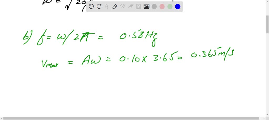 SOLVED: A mass of m = 1.95 kg connected to a spring oscillates on a ...