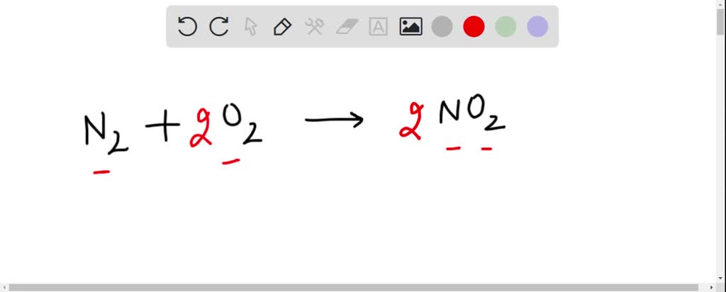SOLVED: Which is the next logical step in balancing the given equation? N2 + O2 → NO2 A. Place ...