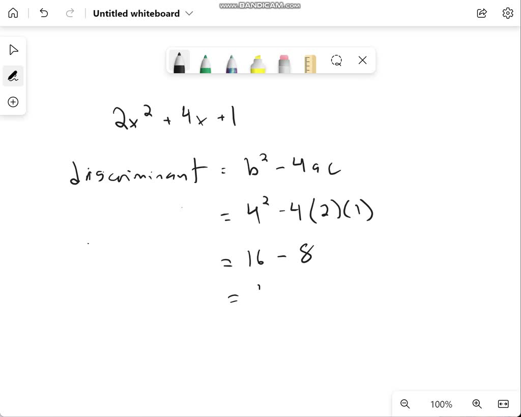 SOLVED: Evaluate the discriminant for each equation. Then use it to ...