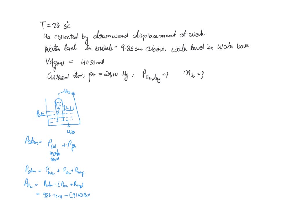 SOLVED: You collected a sample of hydrogen gas in an inverted buret by ...