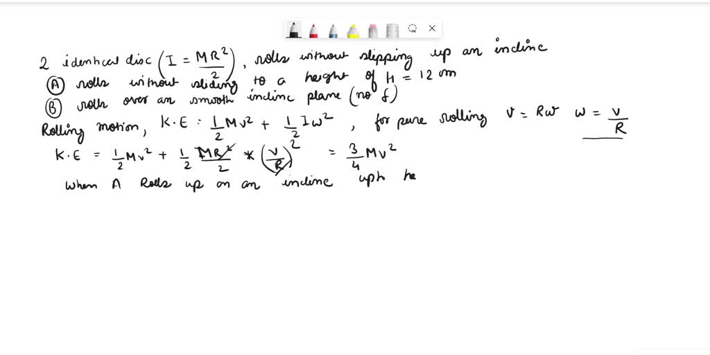 Solved Two Identical Disks With Rotational Inertia I 12 Mr2 Roll Without Slipping Across
