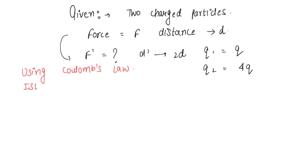 SOLVED: Two charged particles exert a force of magnitude F on one another. If the distance ...