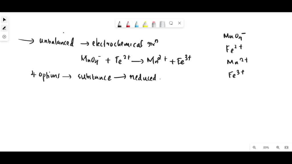 SOLVED: Given the following unbalanced electrochemical reaction:MnO4 ...