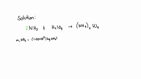 the fertilizer ammonium sulfate nh42so4 is prepared by the reaction ...