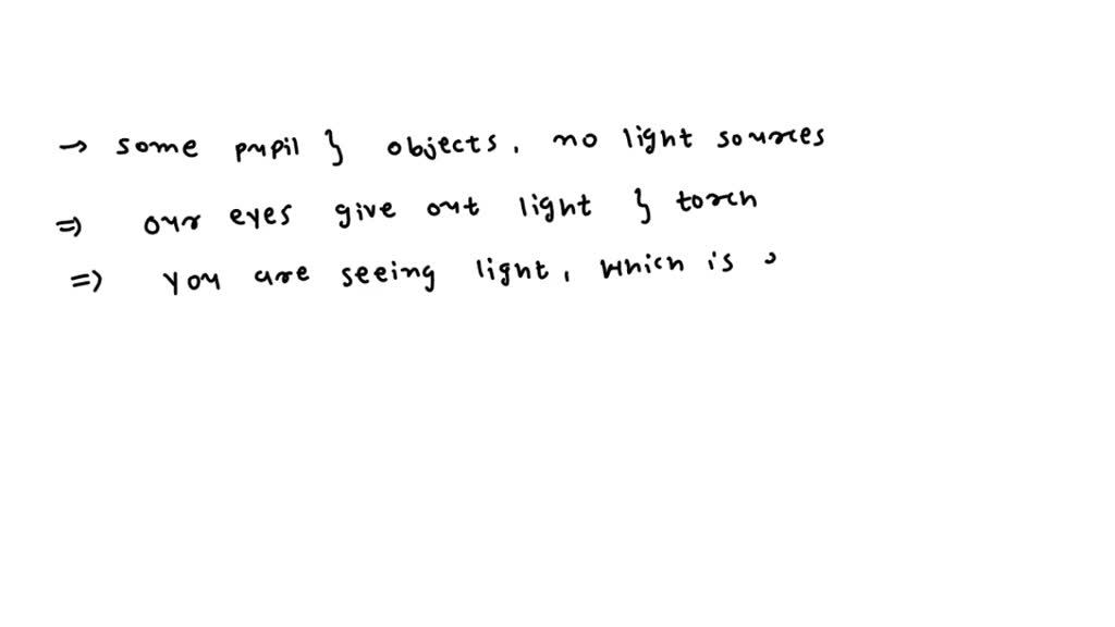 SOLVED: Some pupil thinks that we can see objects which are not light sources because our eyes ...
