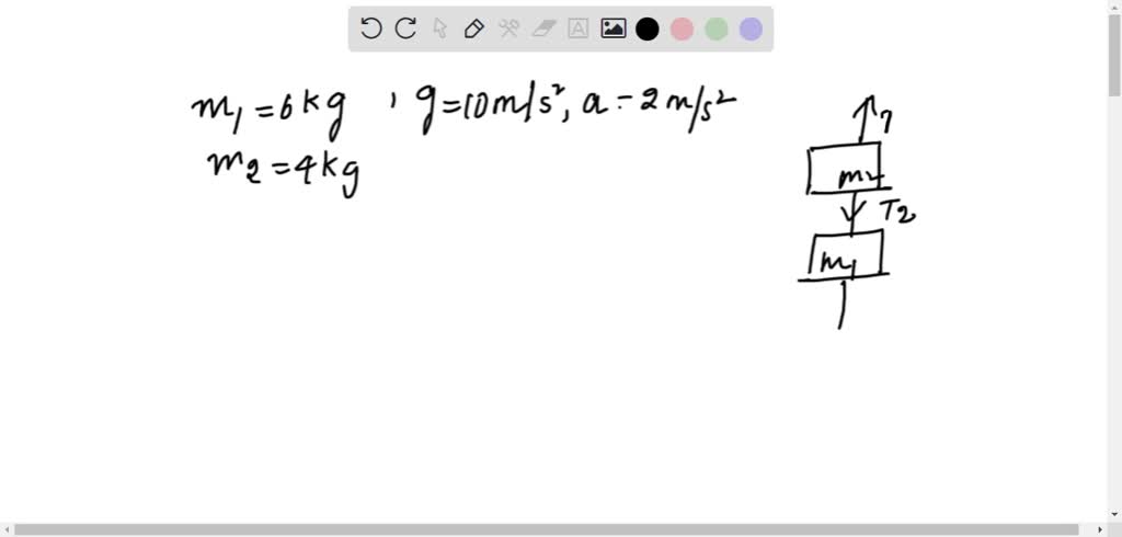 SOLVED: A block of mass M1 = 6 kg is hanging by a massless rope connected to another block of ...
