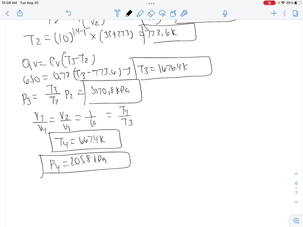 SOLVED: An ideal Otto cycle has a compression ratio of 10. At the beginning of the compression ...
