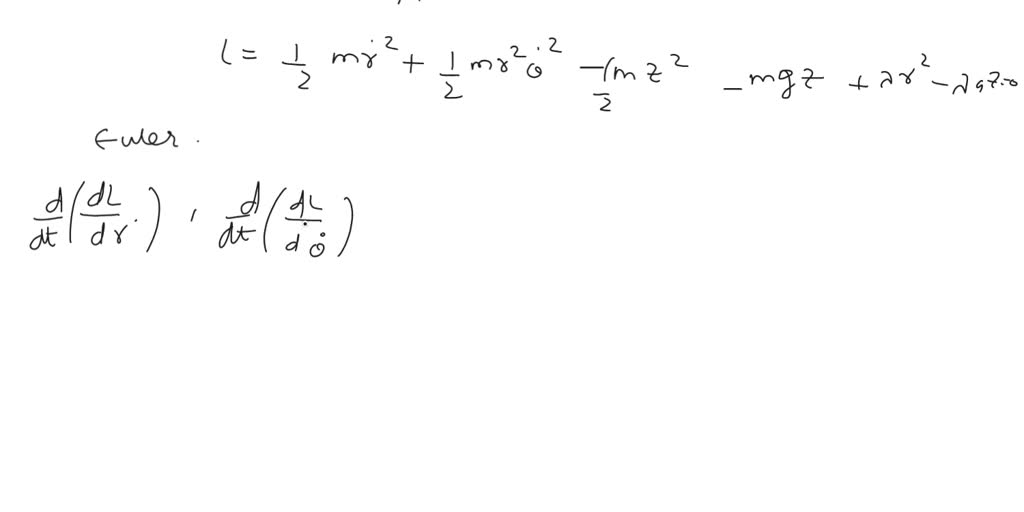 Solved L A Particle Of Mass M Moves Under The Influence Of Gravity On