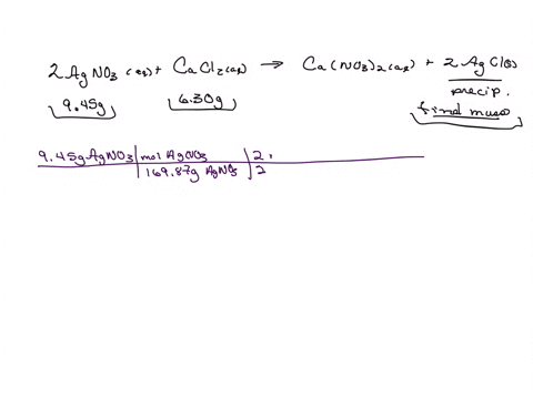 silver nitrate solution reacts with calcium chloride solution according ...