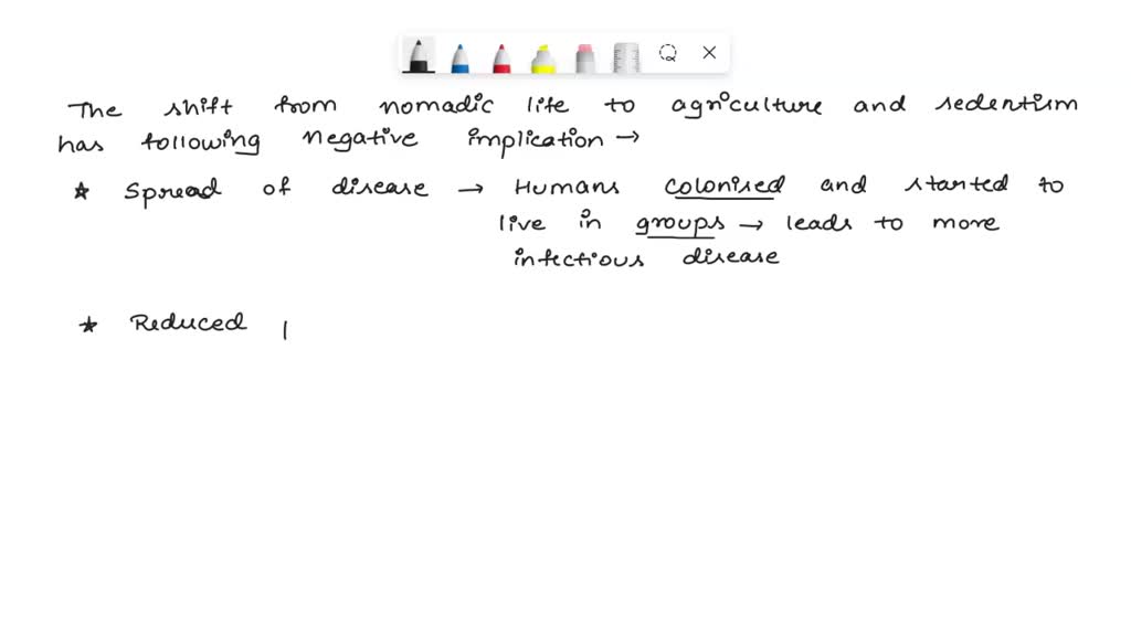 SOLVED: Question 40 (3 points): How has the shift from nomadic life to ...