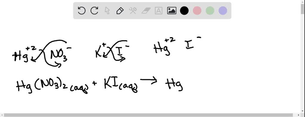 SOLVED: Mercury(II) nitrate and potassium iodide produce mercury(II ...