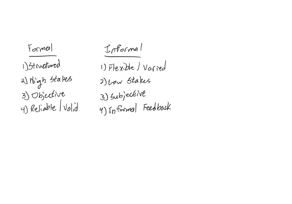 SOLVED: Explain the difference between formal and informal assessment tools.