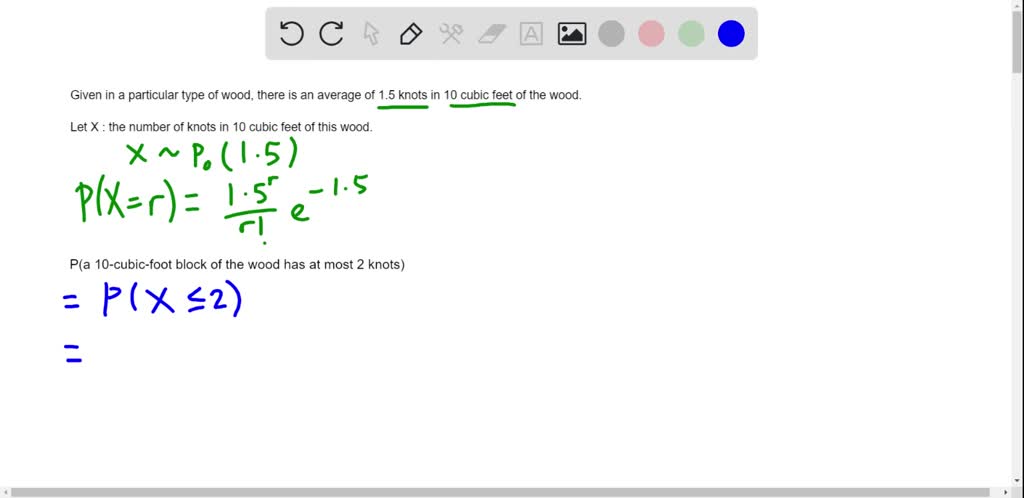 SOLVED: The number of knots in a particular type of wood has a Poisson ...