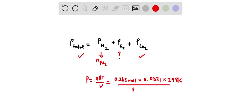 SOLVED: A student has a 2.25 L bottle that contains a mixture of O2 , N2 , and CO2 with a total ...
