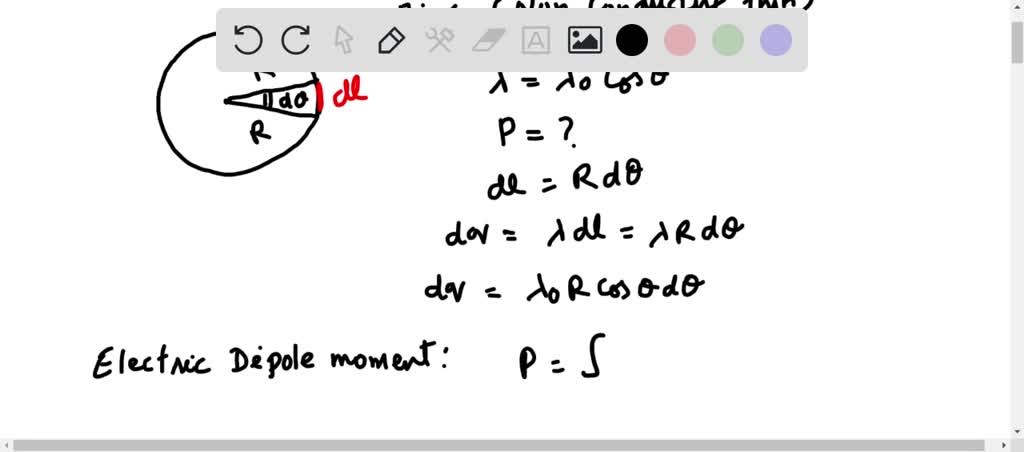 SOLVED: A thin non conducting ring of radius r is a linear charge density lambda equals to ...