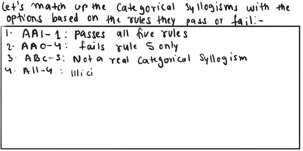 SOLVED: Reconstruct the following syllogistic form and use the five ...