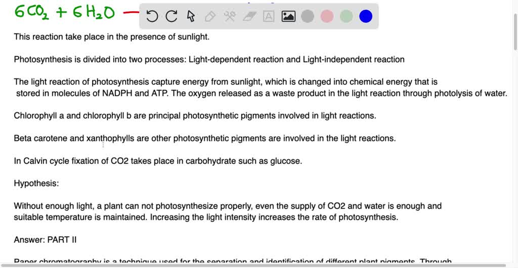 SOLVED: Title: Rubric for Evaluating a Photosynthesis Experiment ...