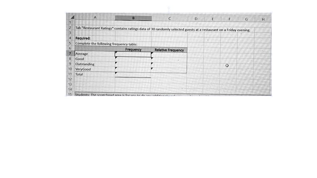 SOLVED: Texts: please answer using excel formulas ONLY PLEASE C D E F G ... SOLVED: Texts: please answer using excel formulas ONLY PLEASE C D E F G ...
