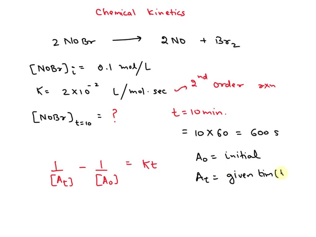 SOLVED: The decomposition of NOBr is a second-order reaction: 2 NOBr ...