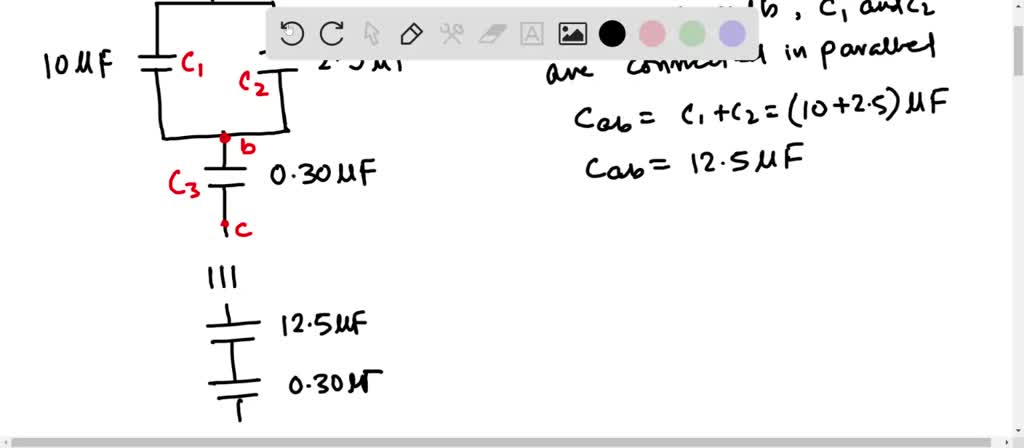 SOLVED: Find the total capacitance in micro farads of the combination ...