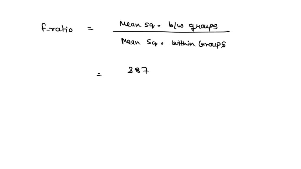 SOLVED: Given the following analysis of variance table, compute mean squares for between groups ...