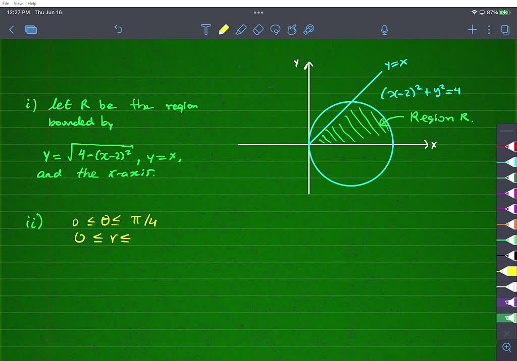 SOLVED: Refer to figure 1. Shade the region bounded by y = âˆš4 - (x ...