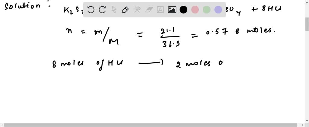 SOLVED: Potassium thiosulfate (K2S2O3) is used to remove any excess ...