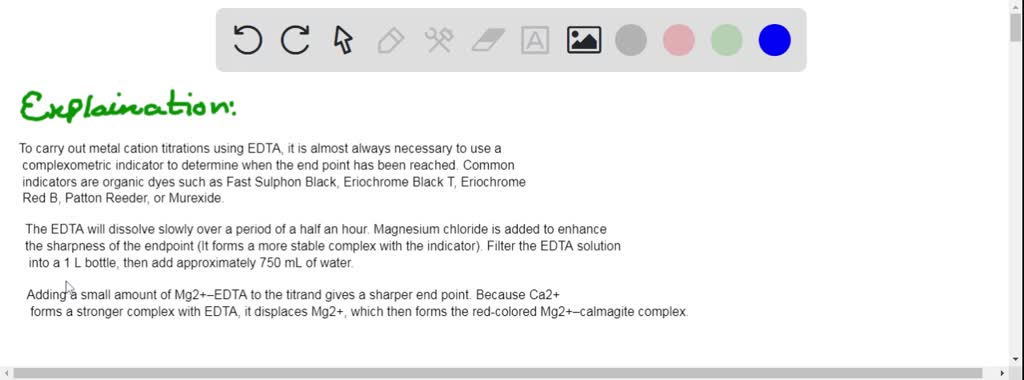 SOLVED: 2. Explain the principles of indicators used in chelometric ...