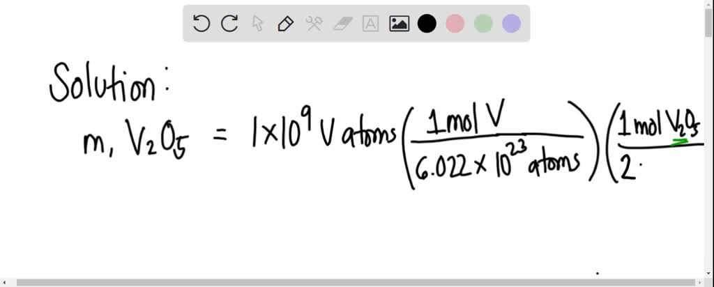 SOLVED: Calculate the mass of vanadium(V) oxide (V2O5) that contains a ...