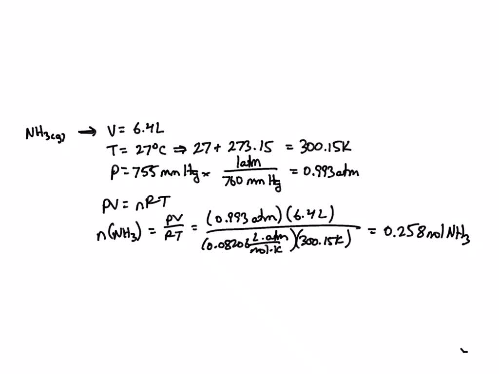 SOLVED: Hydrogen gas and nitrogen gas react according to the equation: 3 H2 (g) + N2 (g) → 2 NH3 ...