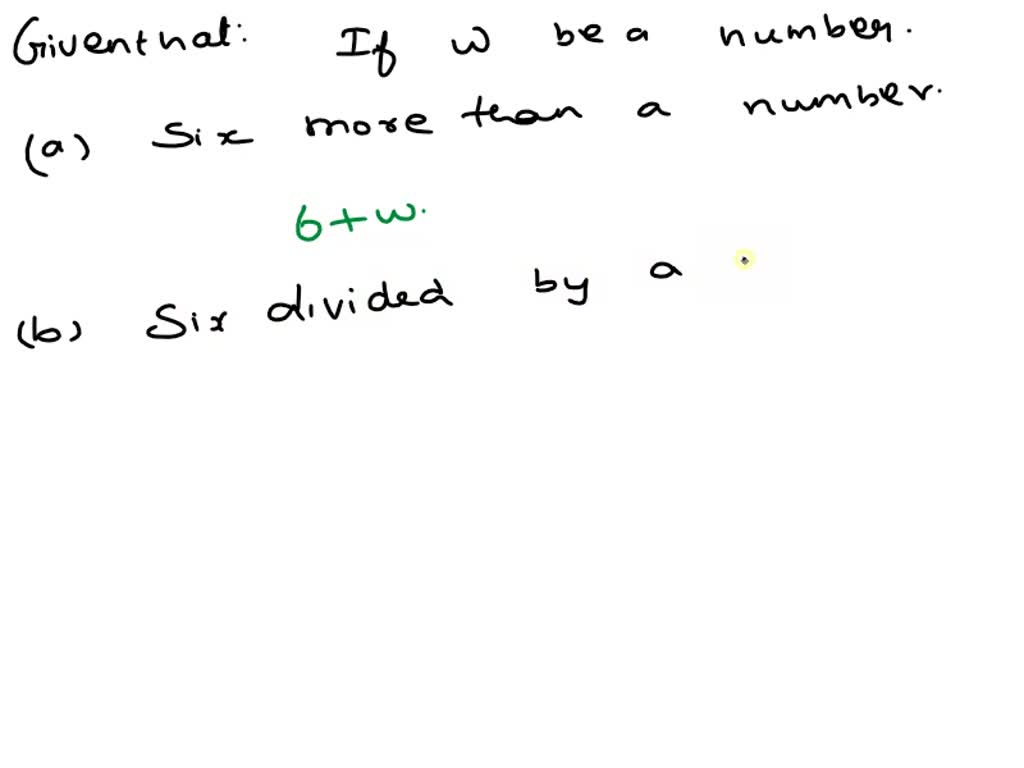 SOLVED: If w represents a number, then which of these means the same as ...