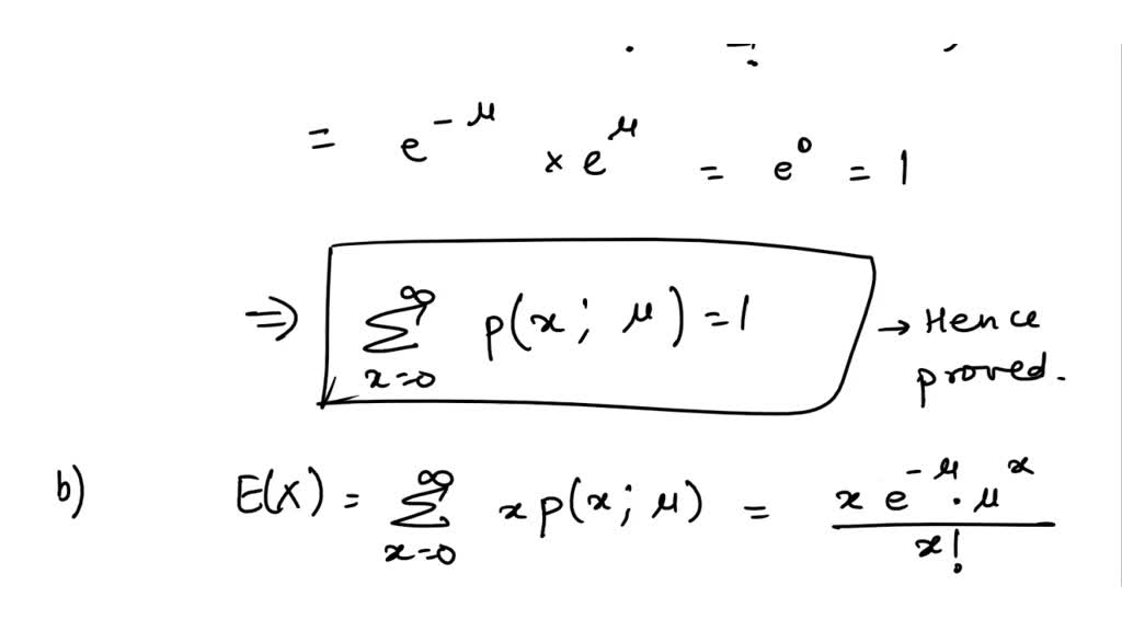 SOLVED: Poisson distribution: The derivation of the Poisson probability ...