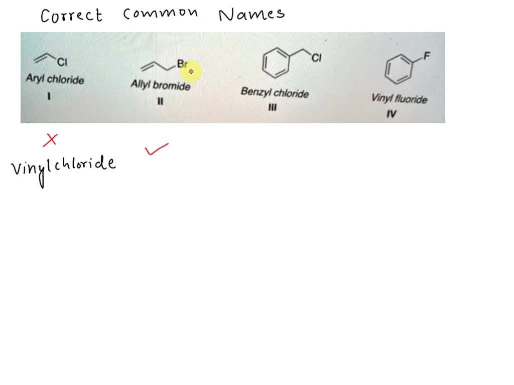 SOLVED: 2. Classify the following compound as alkyl halides/vinyl ...