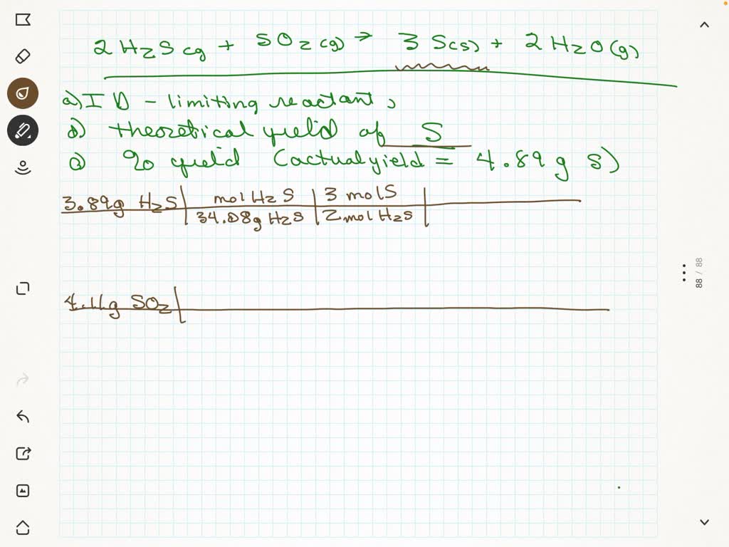 SOLVED: The reaction between dihydrogen sulfide and sulfur dioxide is ...