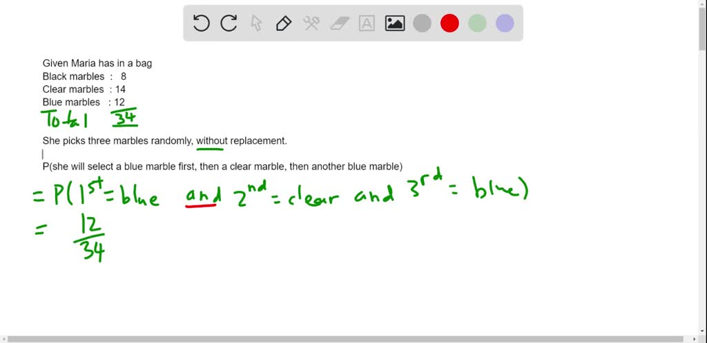 SOLVED: '1. Maria has eight black marbles, fourteen clear marbles, and ...