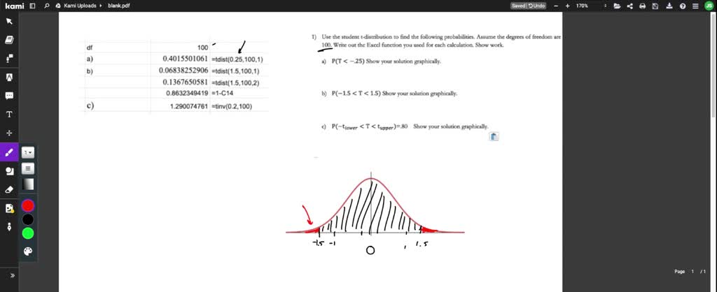SOLVED: (Use the Probability R script). Using the Student's t ...
