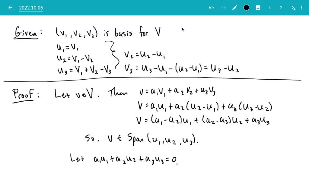 SOLVED: I have the following problem in my course book, it follows: Let (v1, v2, v3) be a basis ...