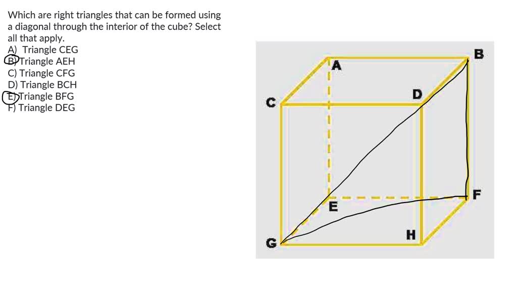 SOLVED: Which right triangles can be formed using a diagonal through ...