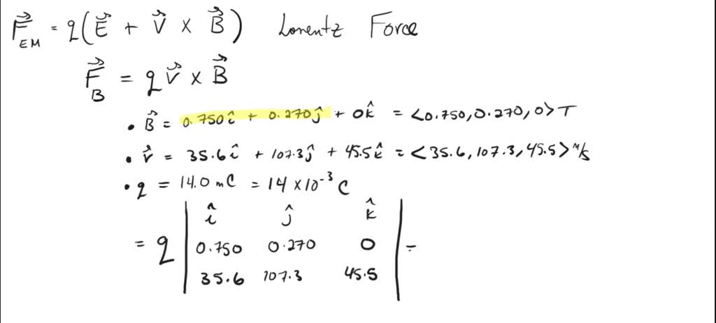 SOLVED: The force exerted on a charged particle moving through a ...
