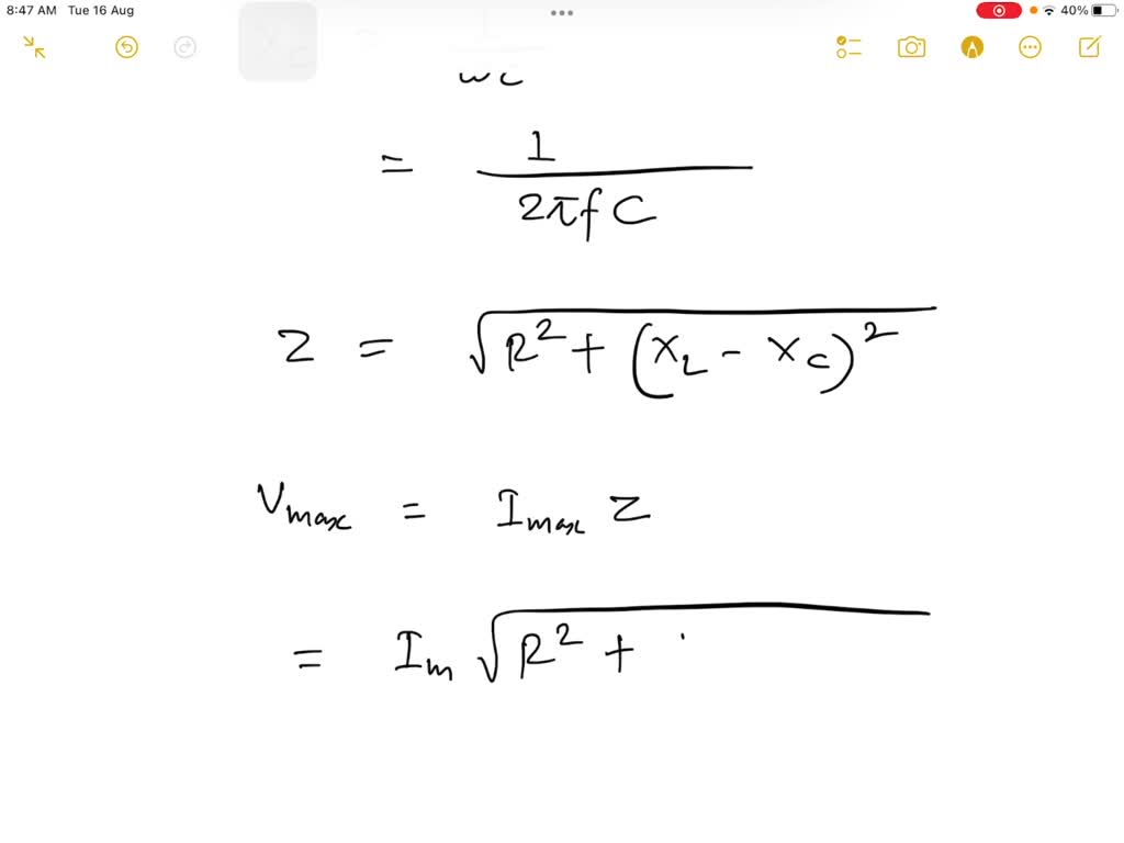 SOLVED: Consider an AC power supply with the frequency f = 90 Hz connected to an inductor (L = 0 ...