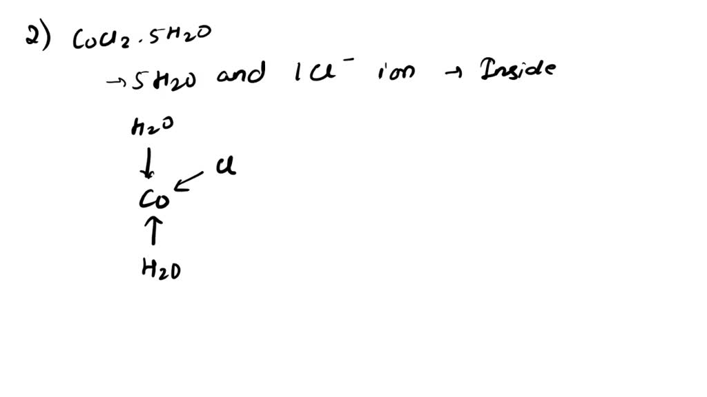 SOLVED: When CoCl2 was reacted with H2O, three complex compounds were ...