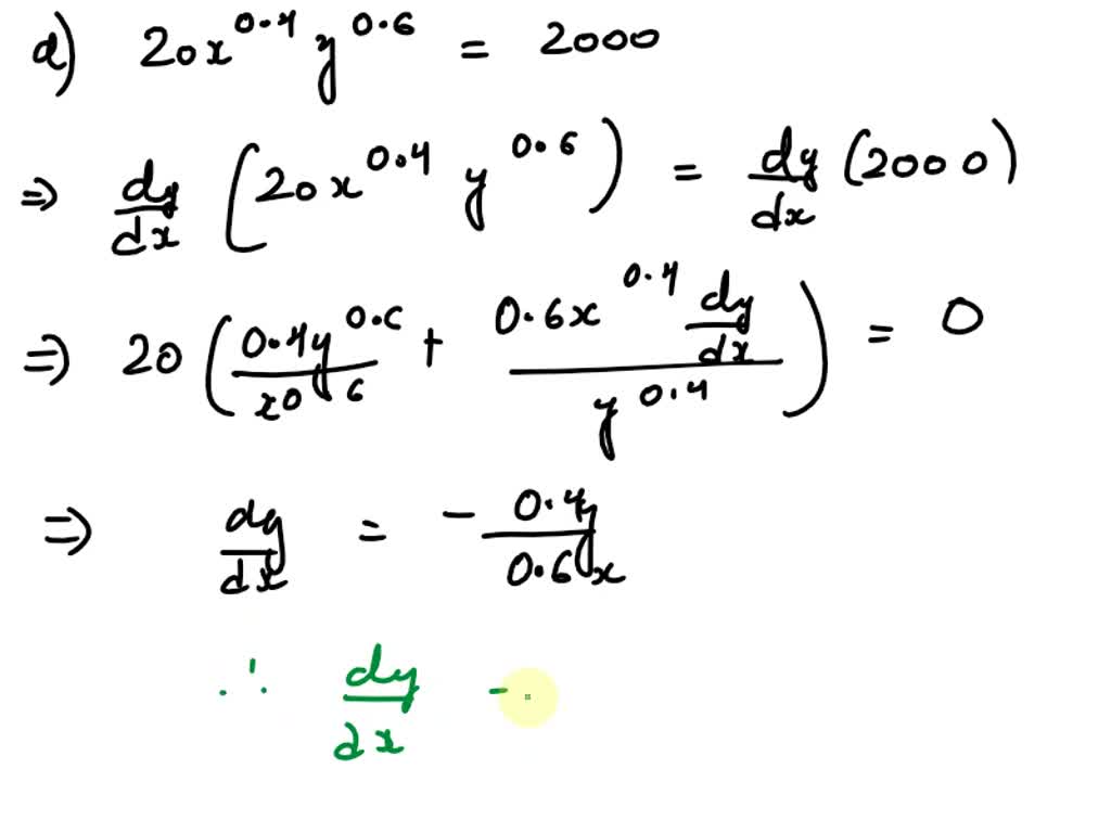 Solved Consider The Cobb Douglas Production Function Where Units Of