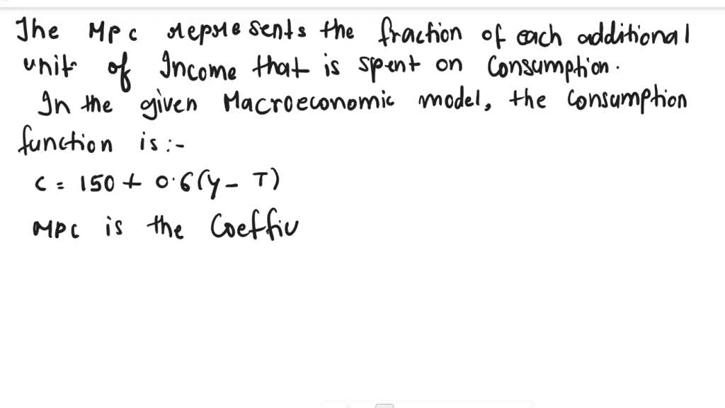 Consider the macroeconomic model shown below: C = 500 + 0.90Y (Consumption function) I = 1,500 ...