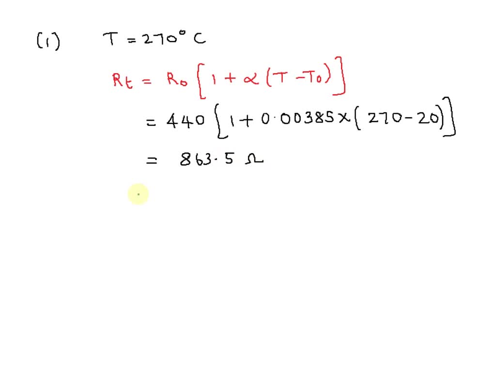 SOLVED: A platinum RTD sensor has a nominal resistance of 100 Ω at 0° and a TC factor of 0.00392 ...