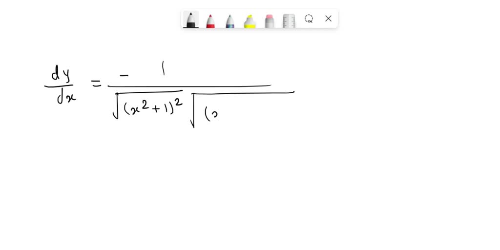SOLVED: Find the derivative of y with respect to x y = Csc - 1 (x2+1 ... SOLVED: Find the derivative of y with respect to x y = Csc - 1 (x2+1 ...